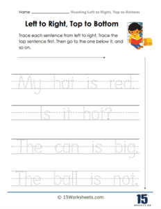 Reading Left to Right Worksheets | Guided Reading Flow - 15 Worksheets.com