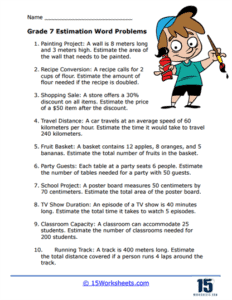 Estimation Word Problems Worksheets - 15 Worksheets.com