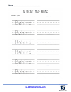 In Front of or Behind Worksheets - 15 Worksheets.com