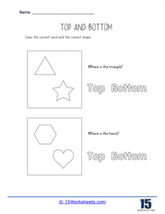 Top or Bottom Worksheets | Positional Vocabulary - 15 Worksheets.com