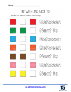 Between and Next To Worksheets - 15 Worksheets.com