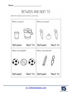 Between and Next To Worksheets - 15 Worksheets.com