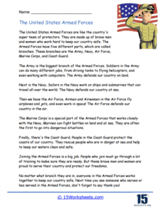 Veterans Day Worksheets | Holiday Series - 15 Worksheets.com