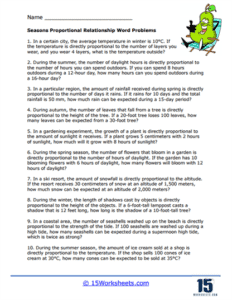 Proportional Relationship Word Problems Worksheets - 15 Worksheets.com
