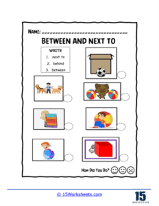 Position Words Worksheets | Spatial and Directional - 15 Worksheets.com