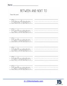 Between and Next To Worksheets - 15 Worksheets.com