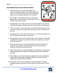 Measurement Word Problems Worksheets - 15 Worksheets.com