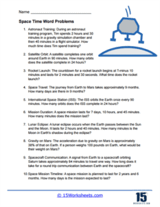 Time Based Word Problems Worksheets | Clock Concepts - 15 Worksheets.com