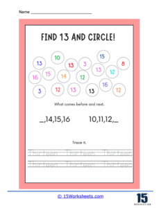 Number 13 Worksheets | Numeracy Skills - 15 Worksheets.com