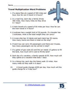 Multiplication Word Problems Worksheets - 15 Worksheets.com
