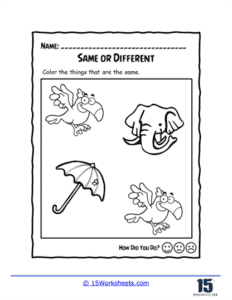 Same vs. Different Worksheets | Comparisons - 15 Worksheets.com