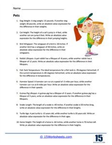 Absolute Value Word Problems Worksheets - 15 Worksheets.com