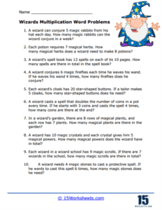 Multiplication Word Problems Worksheets - 15 Worksheets.com