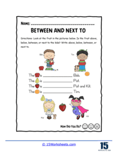 Between and Next To Worksheets - 15 Worksheets.com