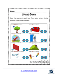 Up or Down Worksheets | Position Usage and Context - 15 Worksheets.com