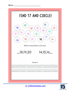 Number 17 Worksheets | Sequence and Recognize - 15 Worksheets.com