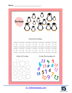 Number 13 Worksheets | Numeracy Skills - 15 Worksheets.com