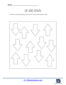 Up or Down Worksheets | Position Usage and Context - 15 Worksheets.com