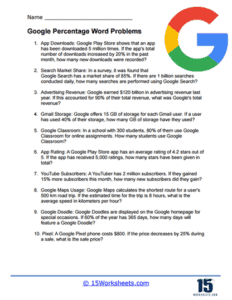 Percentage Word Problems Worksheets | Collection - 15 Worksheets.com