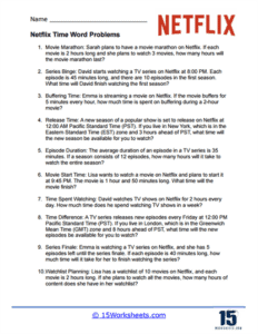 Time Based Word Problems Worksheets | Clock Concepts - 15 Worksheets.com