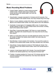 Rounding Word Problems Worksheets - 15 Worksheets.com