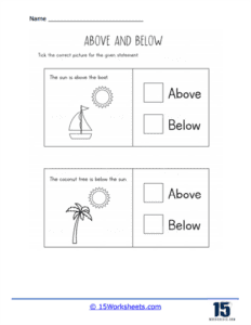 Above or Below Worksheets - 15 Worksheets.com