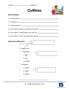 Outline Worksheets | Writing Series - 15 Worksheets.com