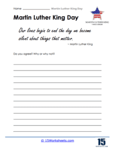 Martin Luther King Jr. Day Worksheets - 15 Worksheets.com
