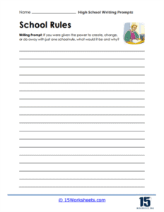 High School Writing Prompt Worksheets | Inspiring Writing Starters