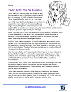 Music Industry Reading Comprehension Worksheets