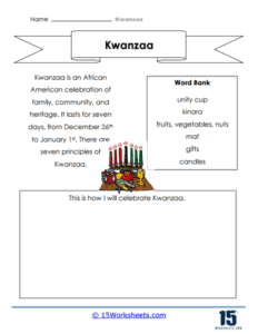 Kwanzaa Worksheets | Holiday Helpers - 15 Worksheets.com
