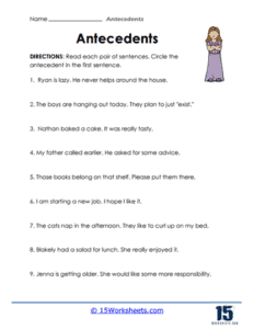 Antecedents Worksheets - 15 Worksheets.com