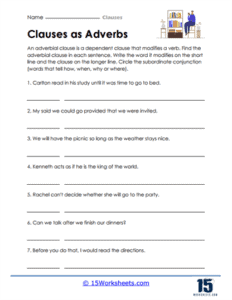 Clauses Worksheets | Active Practice - 15 Worksheets.com