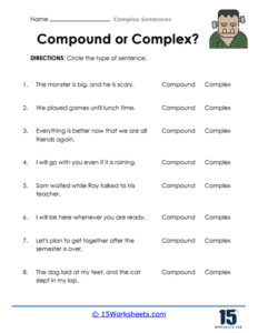 Complex Sentences Worksheets | Build Stronger Writers - 15 Worksheets.com