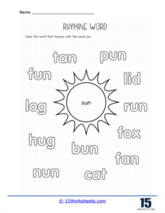 Rhyming Worksheets - 15 Worksheets.com