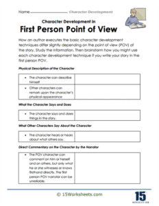 Character Development Worksheets - 15 Worksheets.com