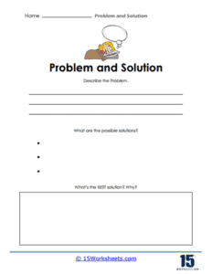 Problem and Solution Worksheets | Thinking Skills - 15 Worksheets.com