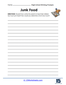 High School Writing Prompt Worksheets | Inspiring Writing Starters