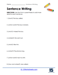 Sentence Writing Worksheets - 15 Worksheets.com