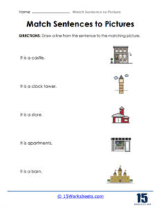 Picture Sentences Worksheets | Kindergarten - 15 Worksheets.com