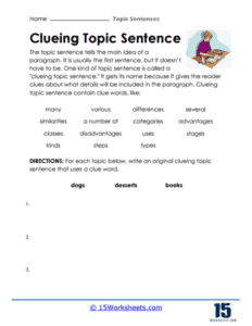 Topic Sentences Worksheets | Strengthen Writing - 15 Worksheets.com