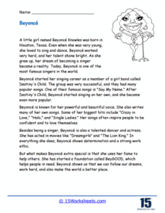 Music Industry Reading Comprehension Worksheets