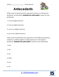Antecedents Worksheets - 15 Worksheets.com
