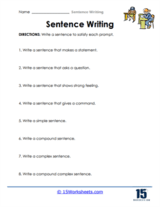 Sentence Writing Worksheets - 15 Worksheets.com