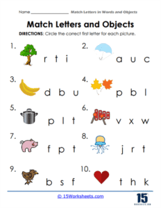 Match Letters Worksheets | Alphabet Series - 15 Worksheets.com