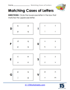 Matching Cases of Letters Worksheets - 15 Worksheets.com