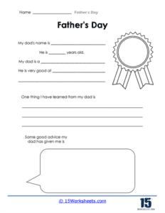 Father's Day Worksheets - 15 Worksheets.com