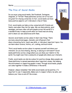 Social Media Worksheets | Apps & Platforms - 15 Worksheets.com