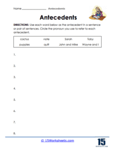 Antecedents Worksheets - 15 Worksheets.com