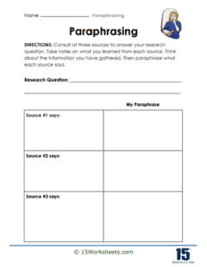 Paraphrasing Worksheets | Writing Skills Practice - 15 Worksheets.com